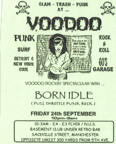 Born Idle, Flyer - The Retro Bar, 24th September 2004 – Manchester ...