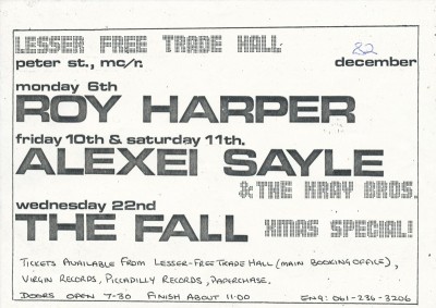 Flyer - Lesser Free Trade Hall, 1982 – Manchester Digital Music Archive